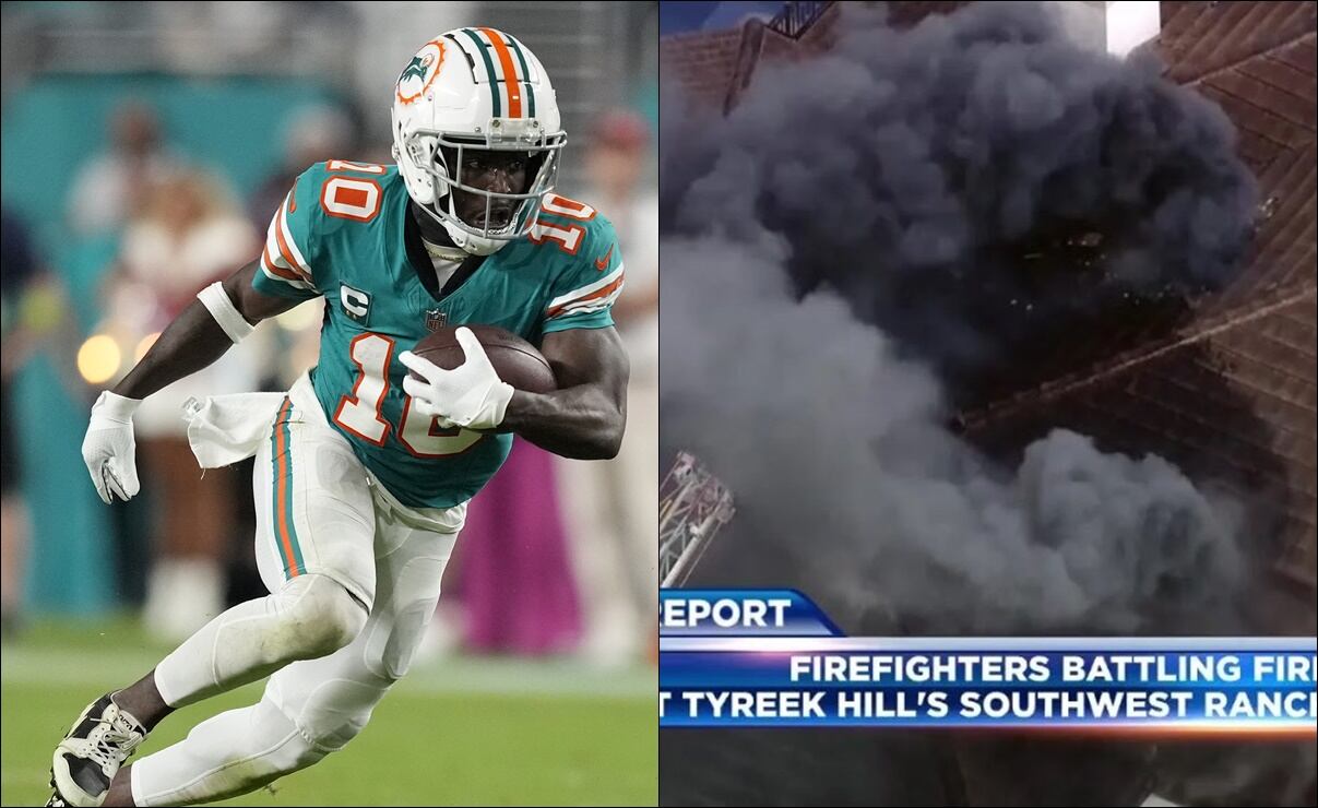 NFL: Bomberos intentan apagar incendio en la casa de Tyreek Hill, quien ...