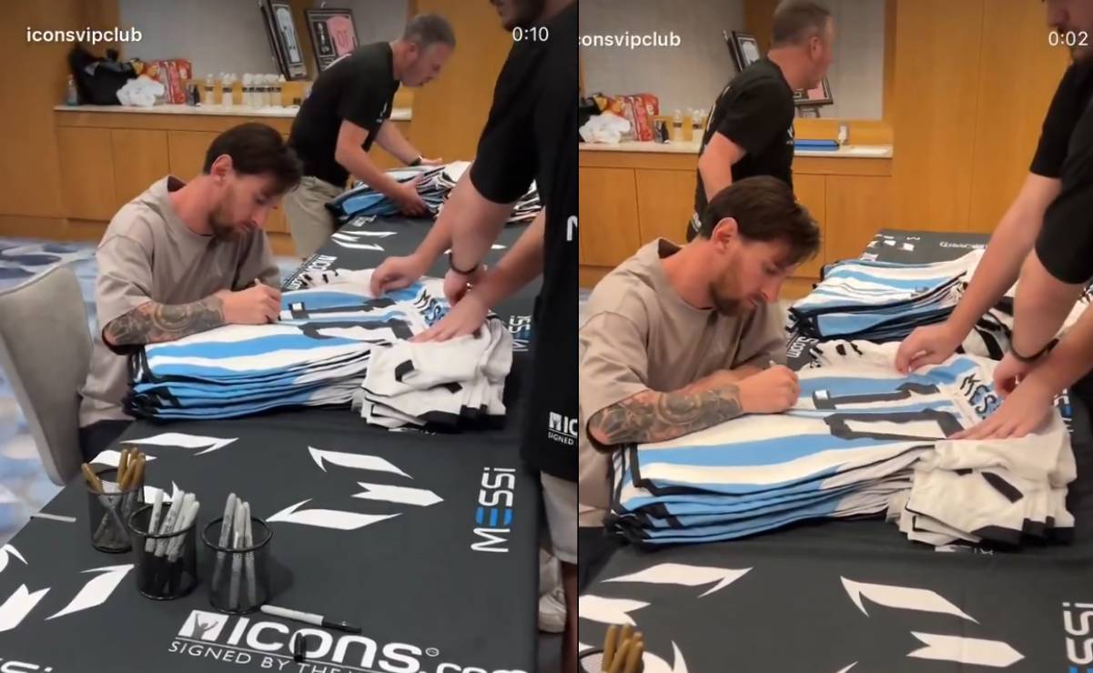 Lionel Messi firmó infinidad de playeras con la que fue campeón del ...